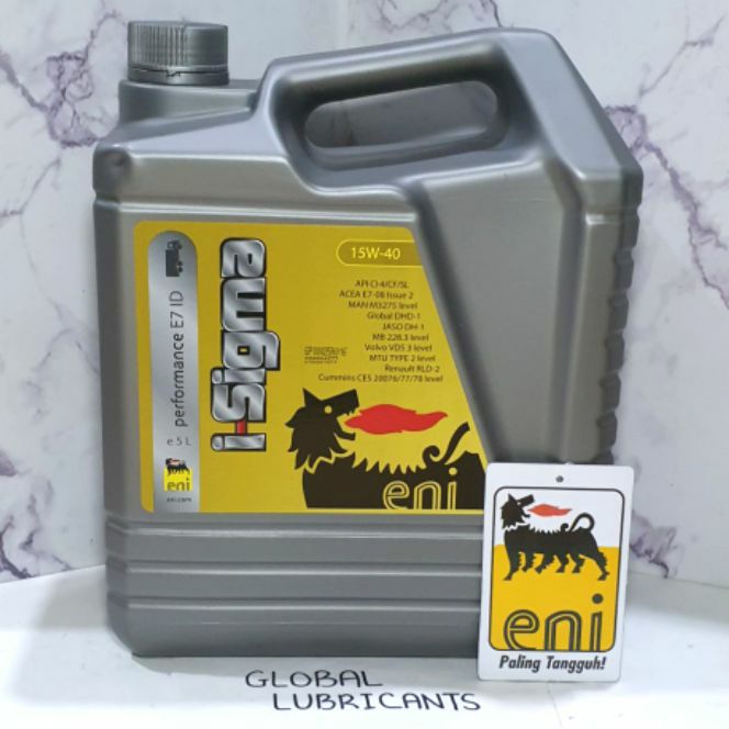 Agip/ Eni Italy i-sigma E7 ID 15W-40 5 Liter (Oli Mesin Premium Diesel/ Solar) | Lazada Indonesia