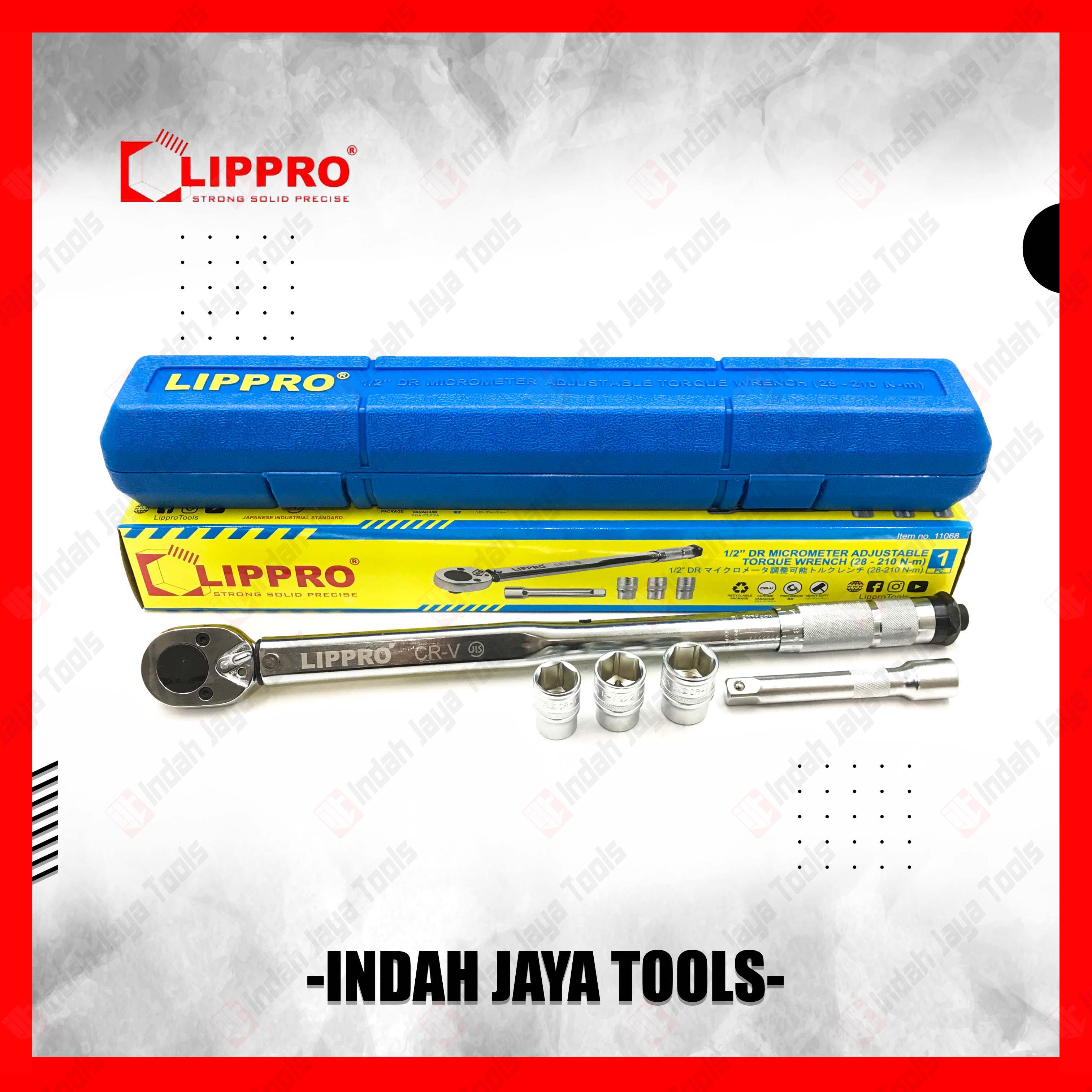 LIPPRO 11068 BESAR Torque Wrench 28-210 NM 1/2 Inch Kunci Momen Torsi ...