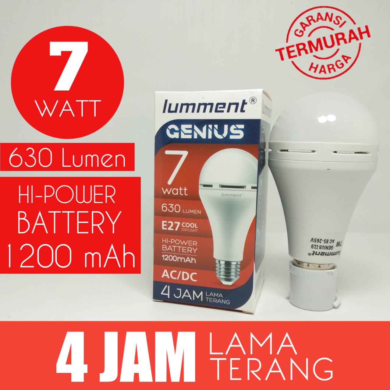 Lumment Lampu Emergency LED AC/DC GENIUS 7 Watt - Putih | Lazada Indonesia