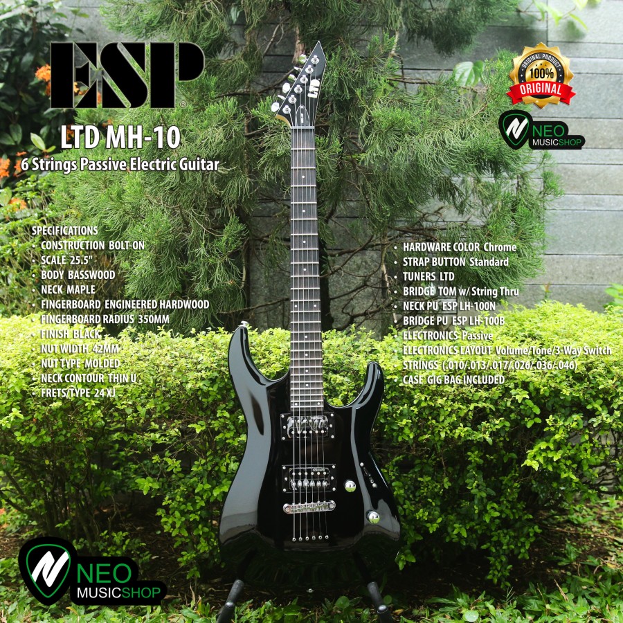 ESP LTD MH10 6 Strings Passive Electric Guitar - Tanpa Packing | Lazada ...