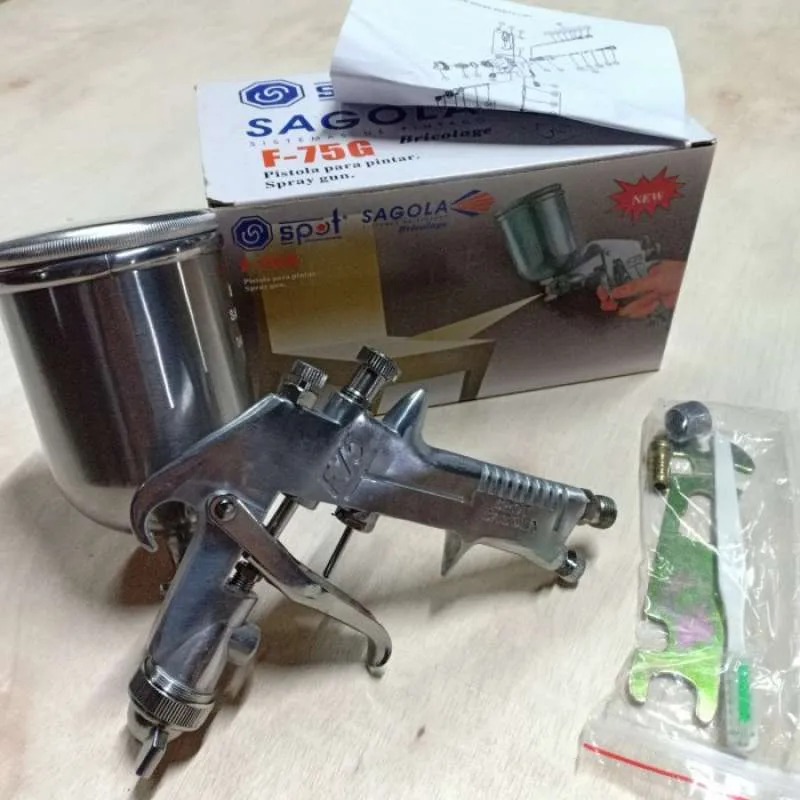 Spray Gun Sagola Alat Semprot Cat Tabung Atas F75G | Lazada Indonesia