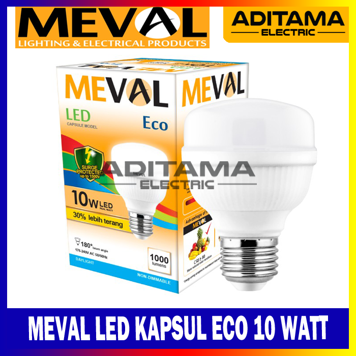 MEVAL LED KAPSUL ECO 10W WHITE/ LAMPU LED MEVAL KAPSUL ECO 10 WATT ...