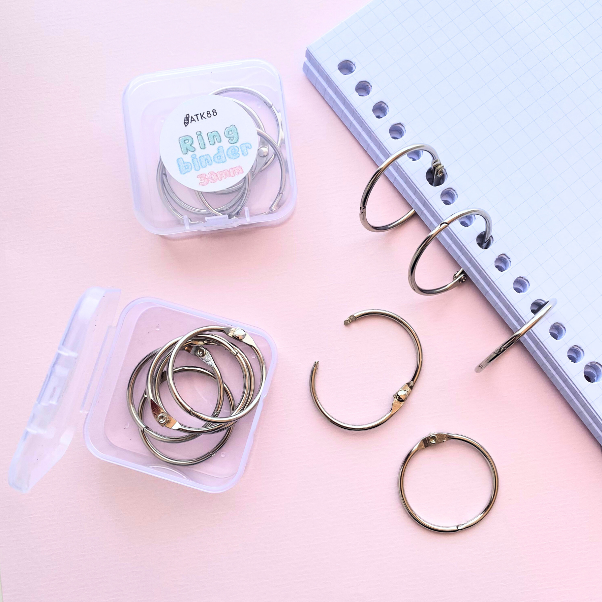 Ring Binder Stainless Besi Silver 30 mm Gantungan Serbaguna Isi 5 PCS ...