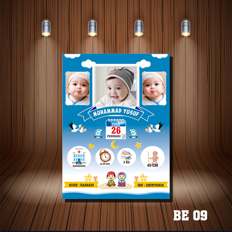 WALL DECOR Biodata Bayi Bingkai 20x30 cm / Hiasan Dinding Biodata Bayi ...