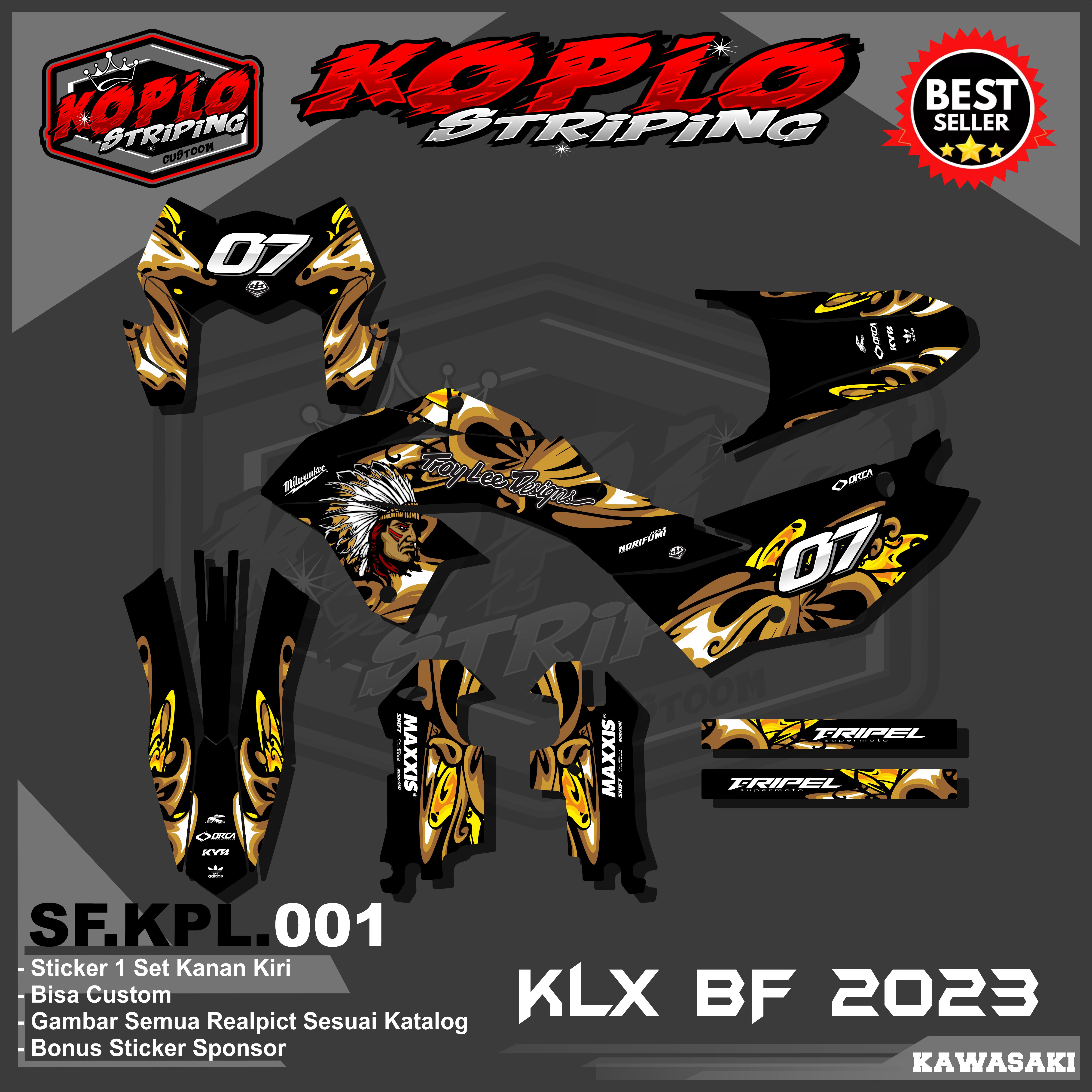 Striping Decal Full Body KLX BF 2023 - Stiker Striping Decal Full Body Motor KLX BF 2023 Desain ...