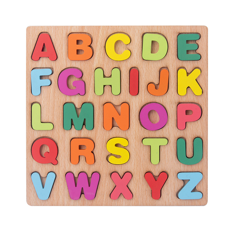 Puzzle Alphabet Angka Bentuk Geometri Kayu Medium | Huruf Alfabet Besar ...