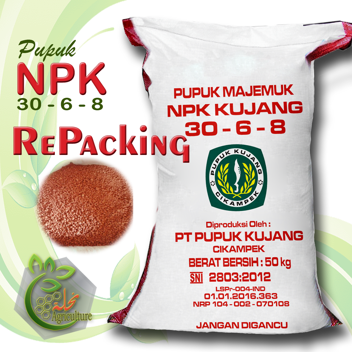 Pupuk NPK 30 6 8 Kujang repack / Pupuk Non Subsidi / Pupuk Buah / Pupuk ...