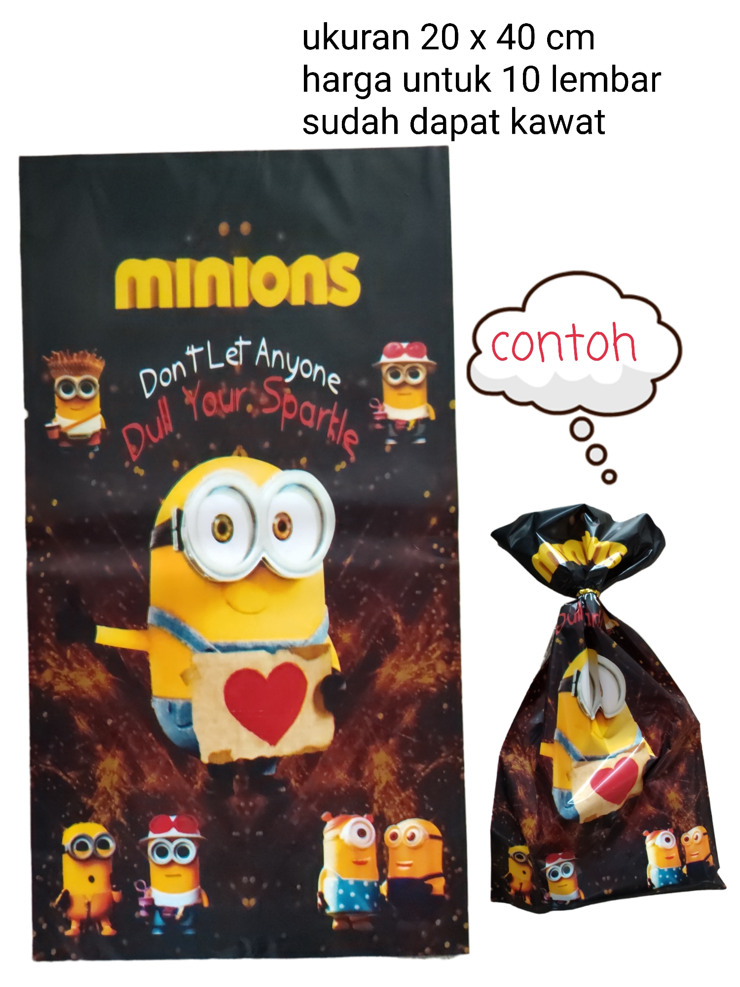 plastik snack plastik souvenir ulang tahun karakter minion minions ...
