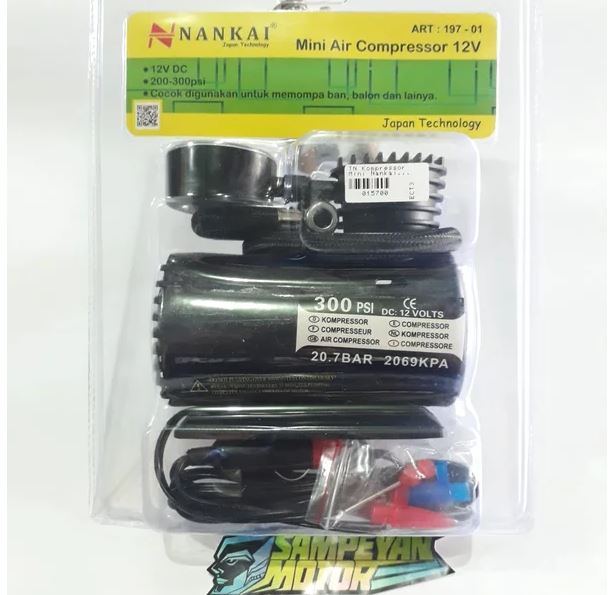 Mini Air Kompressor Kompresor Pompa Angin Ban Motor Mobil Sepeda DC 12V ...