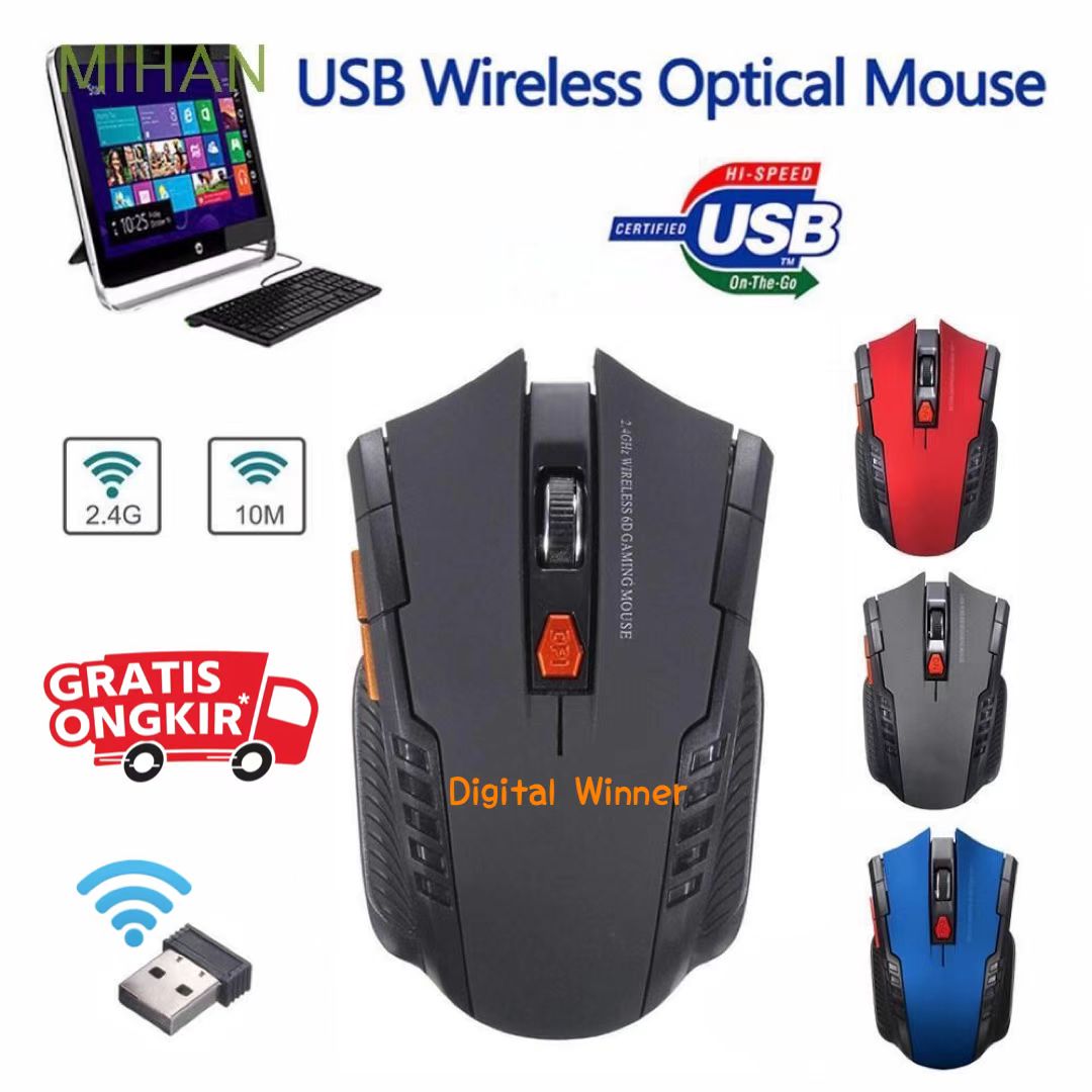 Mouse Wireless GAMING MOUSE 6D USB 2.4GHz for PC Computer Laptop ...
