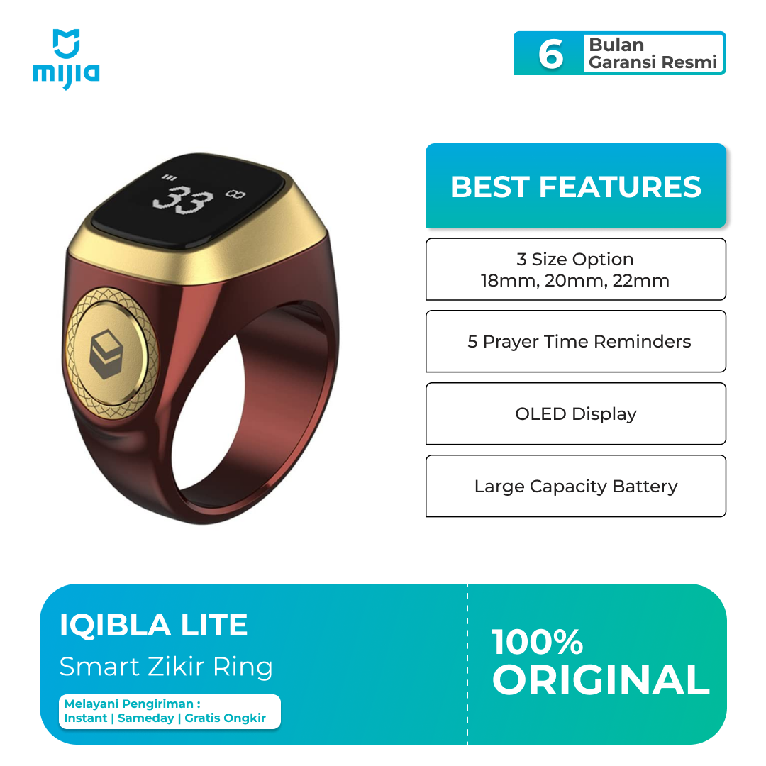 iQibla Zikr Smart Ring Lite Cincin Tasbih Digital Original | Lazada Indonesia