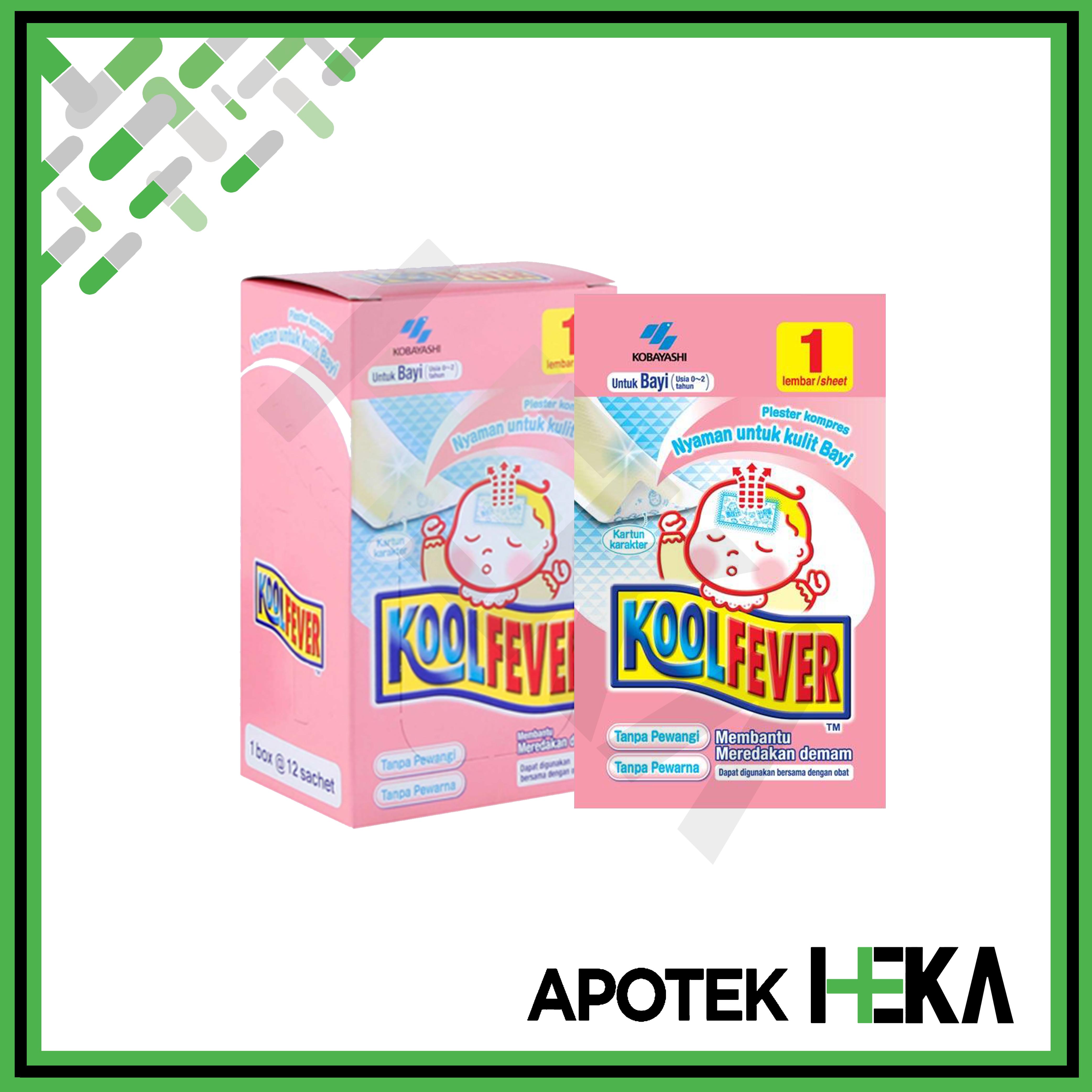 Koolfever Plester Kompres Demam Bayi Box 1x12 Sachet Pink Kartun Baby ...