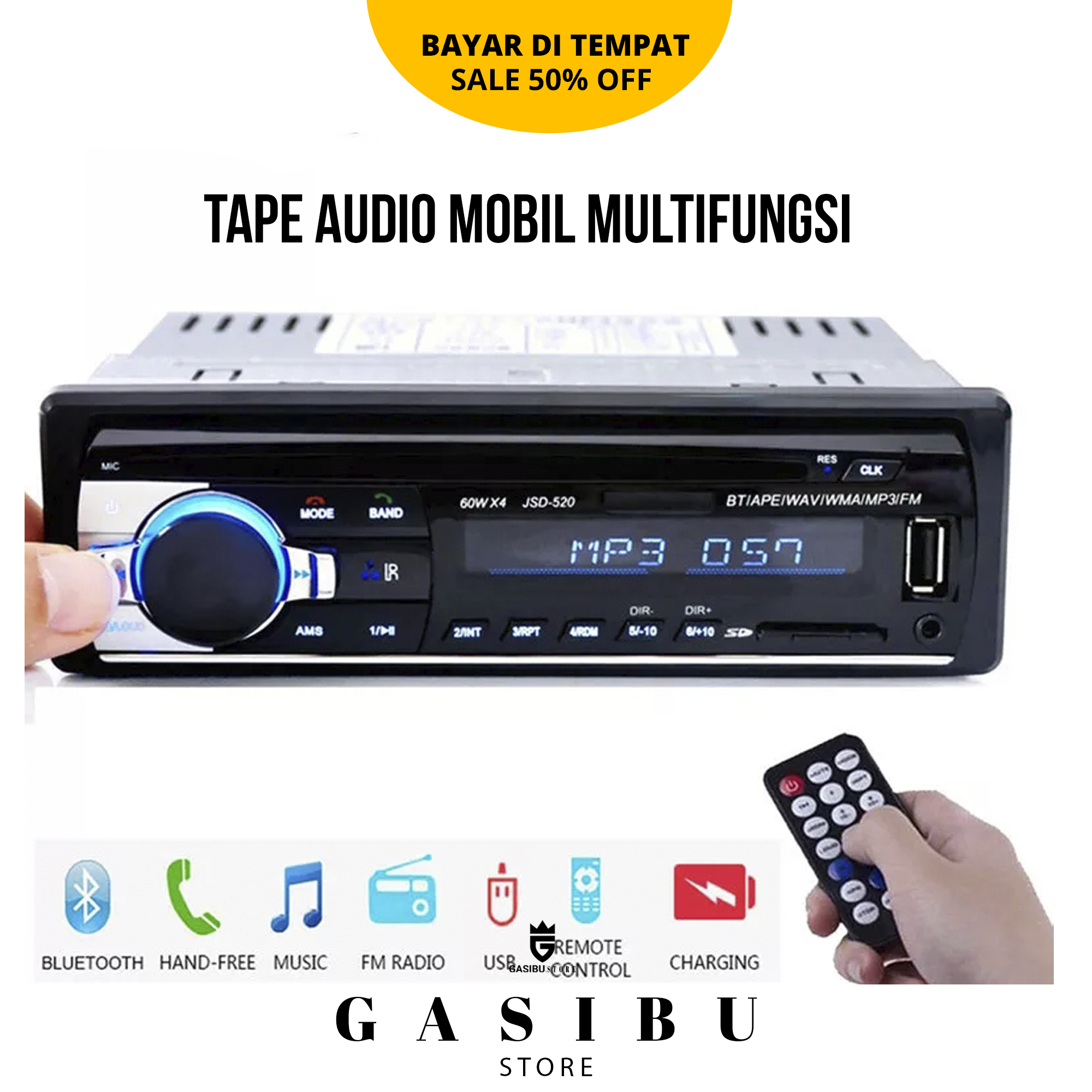 Tape Audio Mobil Multifungsi Bluetooth USB MP3 FM Radio | Lazada Indonesia