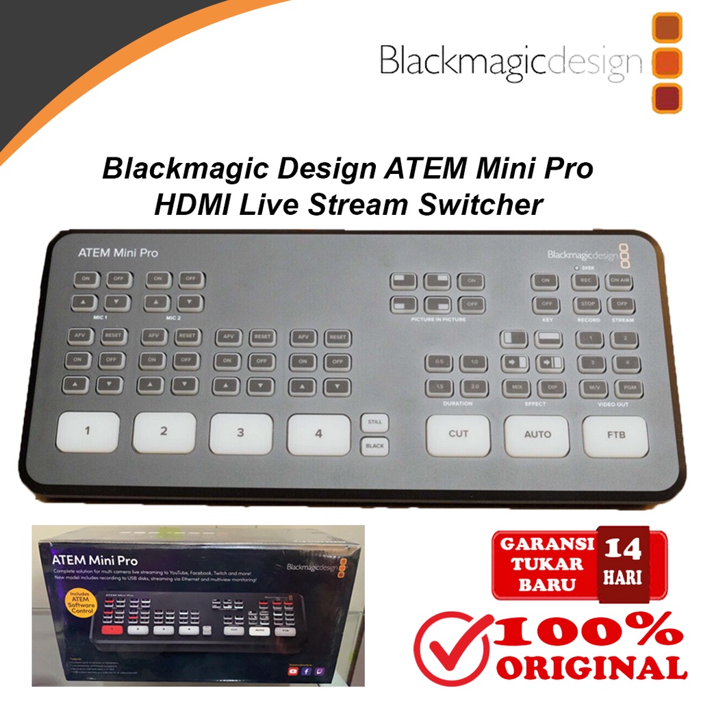 Blackmagic Design ATEM Mini Pro Live Stream Switcher | Lazada Indonesia