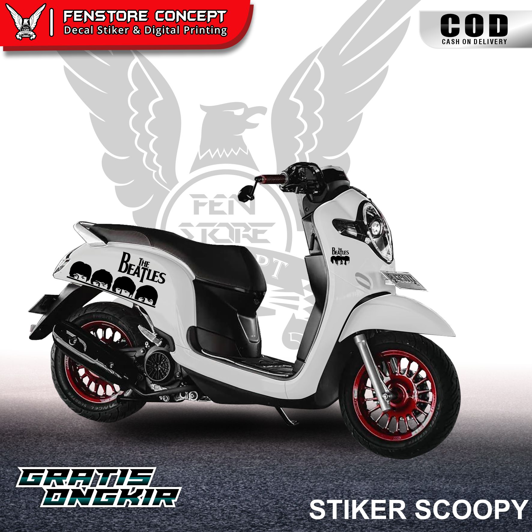 Modifikasi motor scoopy Stiker Scoopy The Beatles | Lazada Indonesia