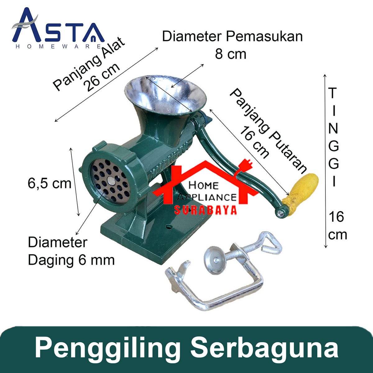 Alat Penggiling Gilingan Daging Serbaguna No 6 Meat Mincer Asta ASMU-01 ...