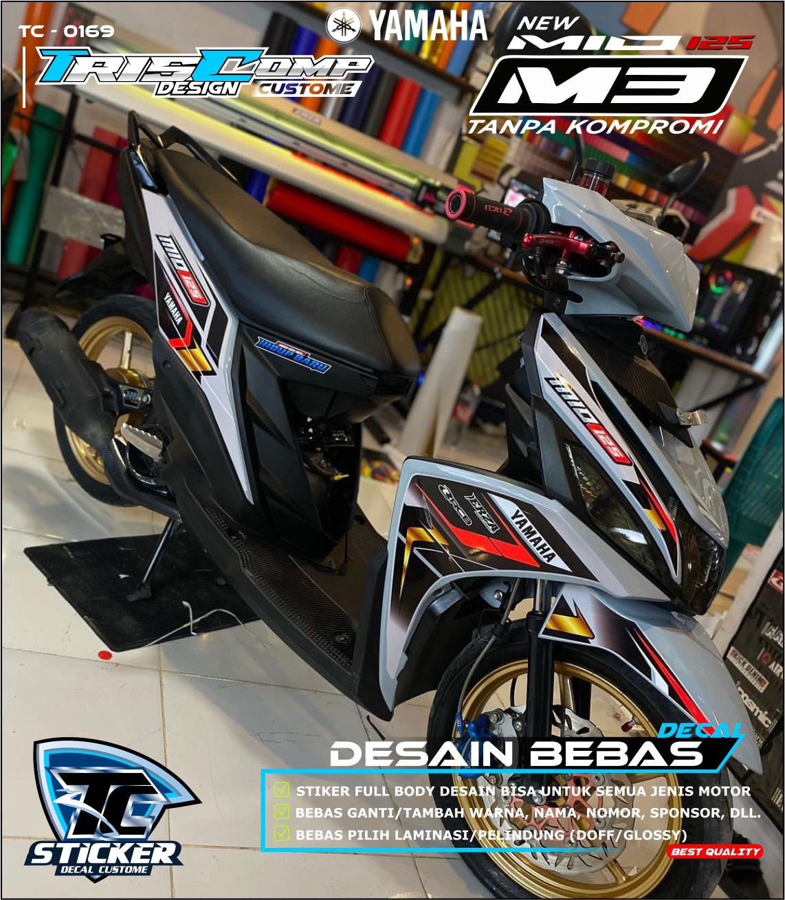 TC-0169 Stiker Decal Mio M3 FullBody Desain Custom Bisa Request ...