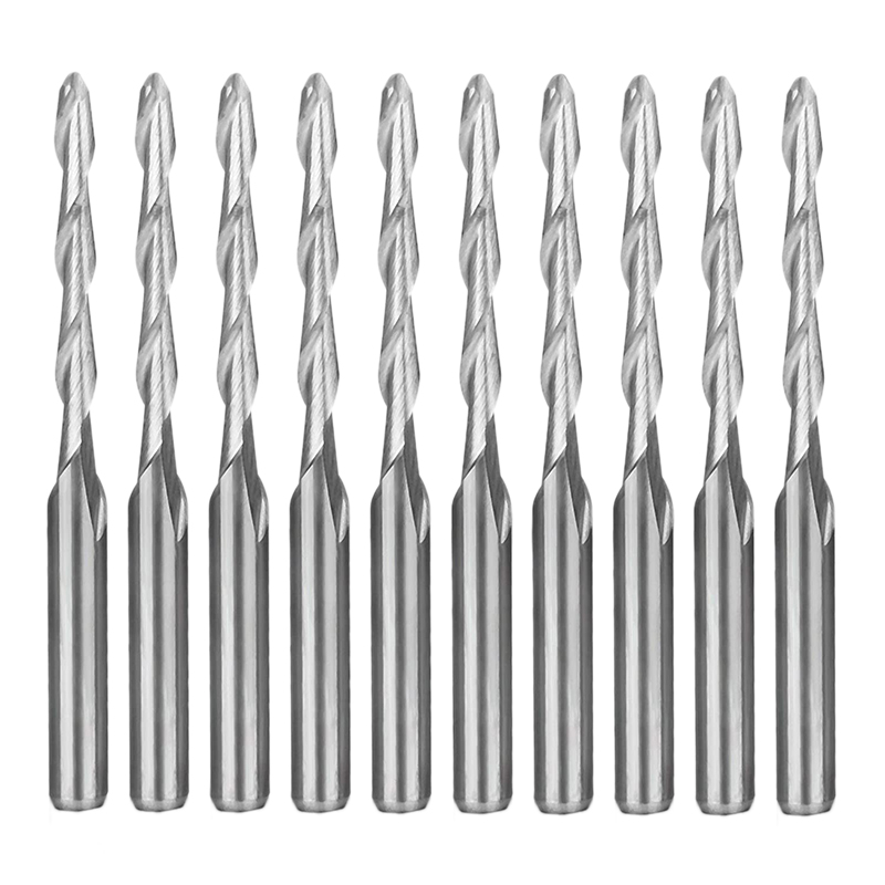 2 Flute Straight End Mill CNC Router Bit 10pcs 4/6mm Shank For Wood MDF ...
