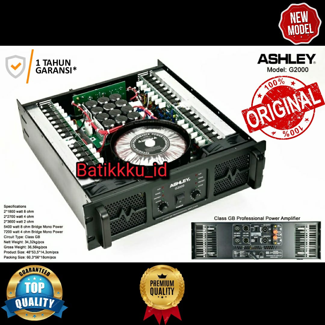 [ORIGINAL] POWER ASHLEY G2000 G 2000 ORIGINAL CLASS GB 2CH AMPLIFIER LAPANGAN | Lazada Indonesia