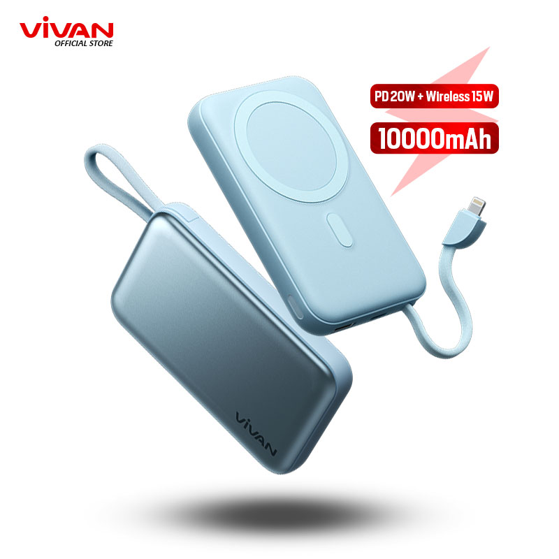 VIVAN Powerbank 10000 mAh VPB-W13 Wireless Magnetic Lightning Fast ...