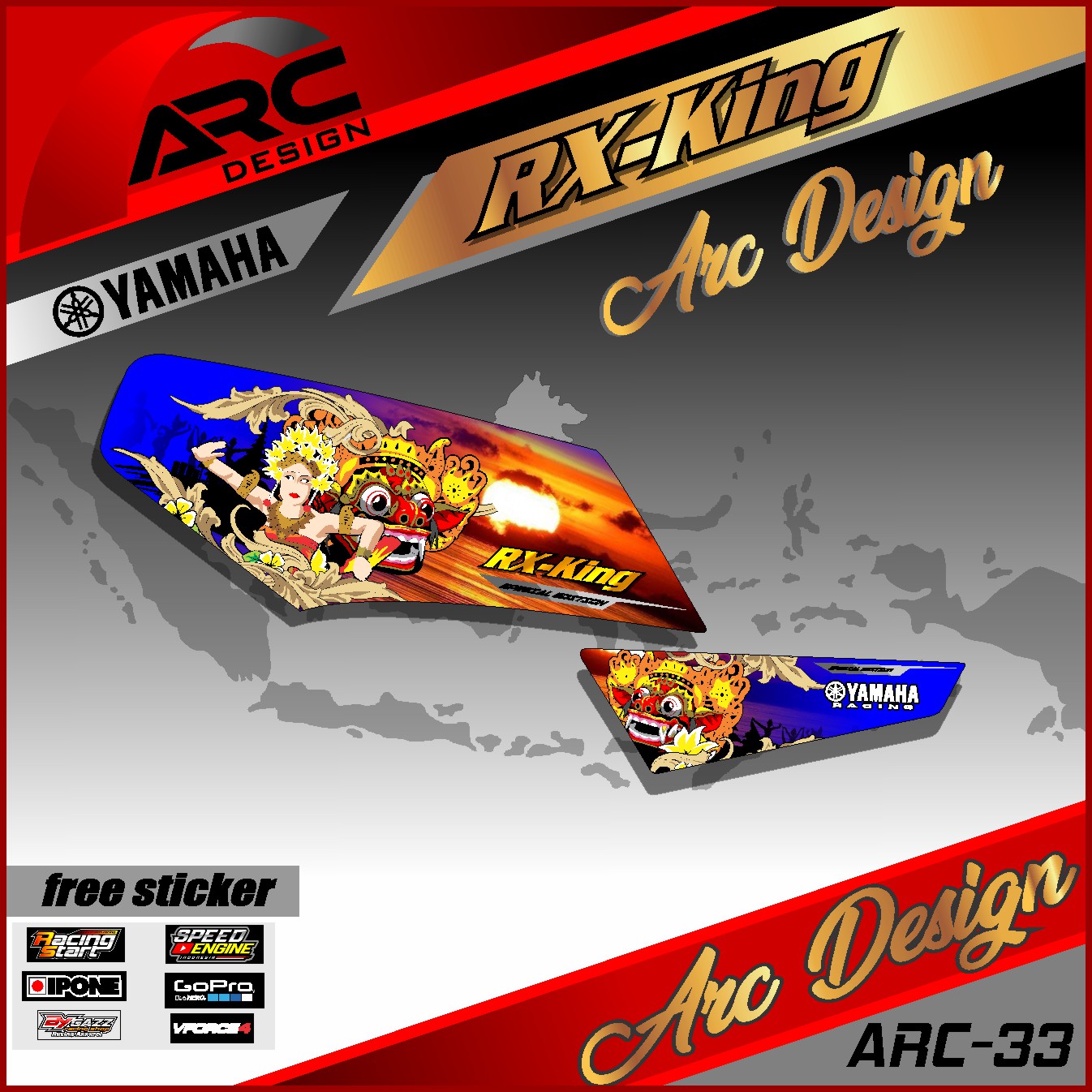 Sticker Striping Lis Variasi Motor Yamaha RX King - Stiker RX-King ...