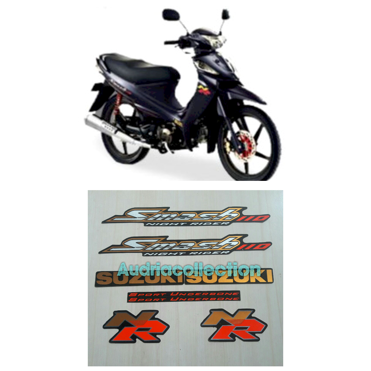 Sticker Striping motor suzuki smash 110 nr 2008 full hitam | Lazada ...