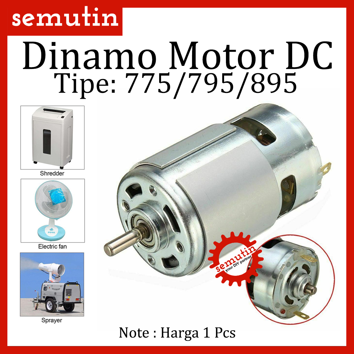 Dinamo Motor DC 775 795 895 12V / Listrik High Torsi Speed Mesin Power ...