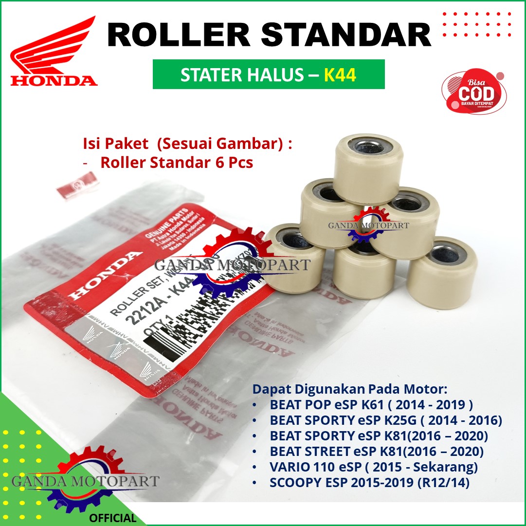 ROLLER STANDAR 6 PCS BEAT ESP SCOOPY ESP VARIO 110 LED ESP ROLER LOLER ...