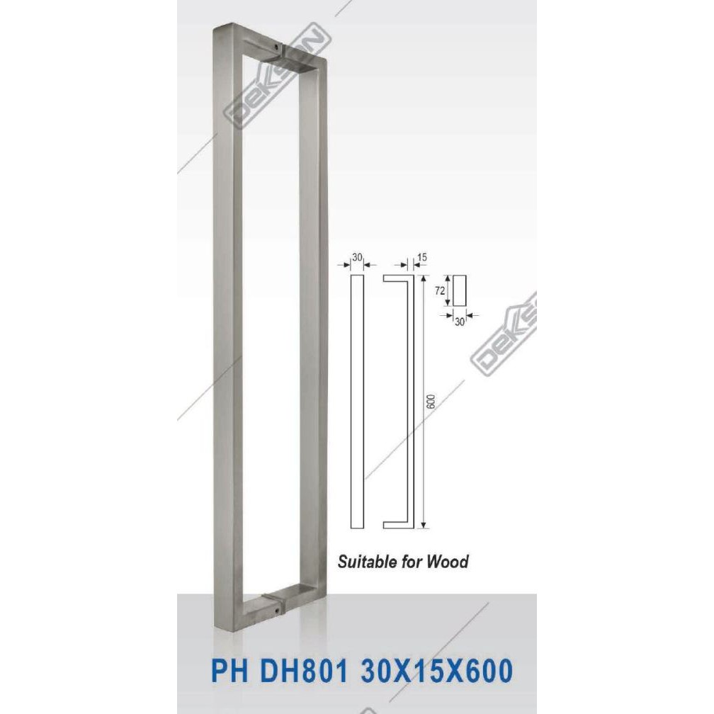 PULL HANDLE DEKKSON DELUXE SQ PH DL801 30X15X600 SSS Handle Kotak 60 ...