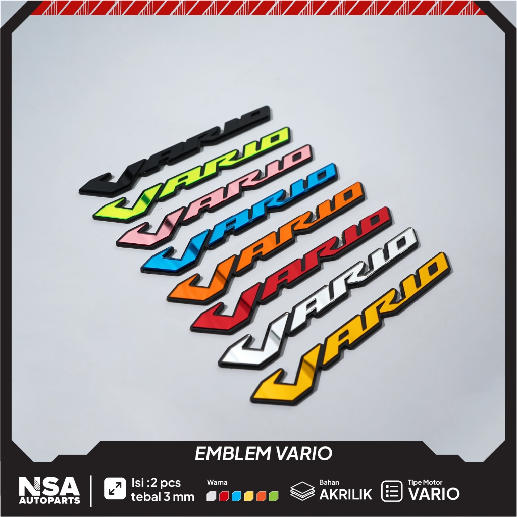2PCS EMBLEM VARIO TIMBUL LOGO VARIO EMBLEM TIMBUL VARIO JAPAN 3D EMBLEM ...