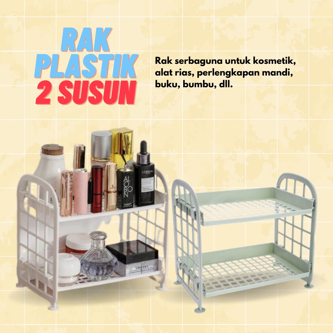 OS.D304 Rak Meja Plastik Mini 2 Tingkat Multifungsi Serbaguna | Lazada ...
