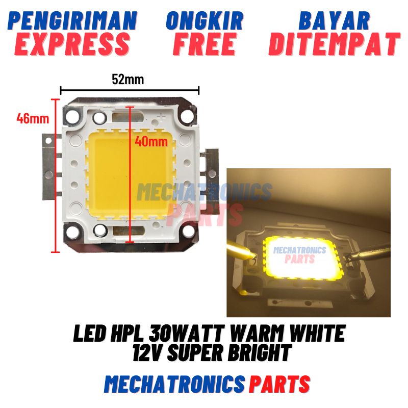 LED HPL 30WATT WARM WHITE 12V SUPER BRIGHT | Lazada Indonesia