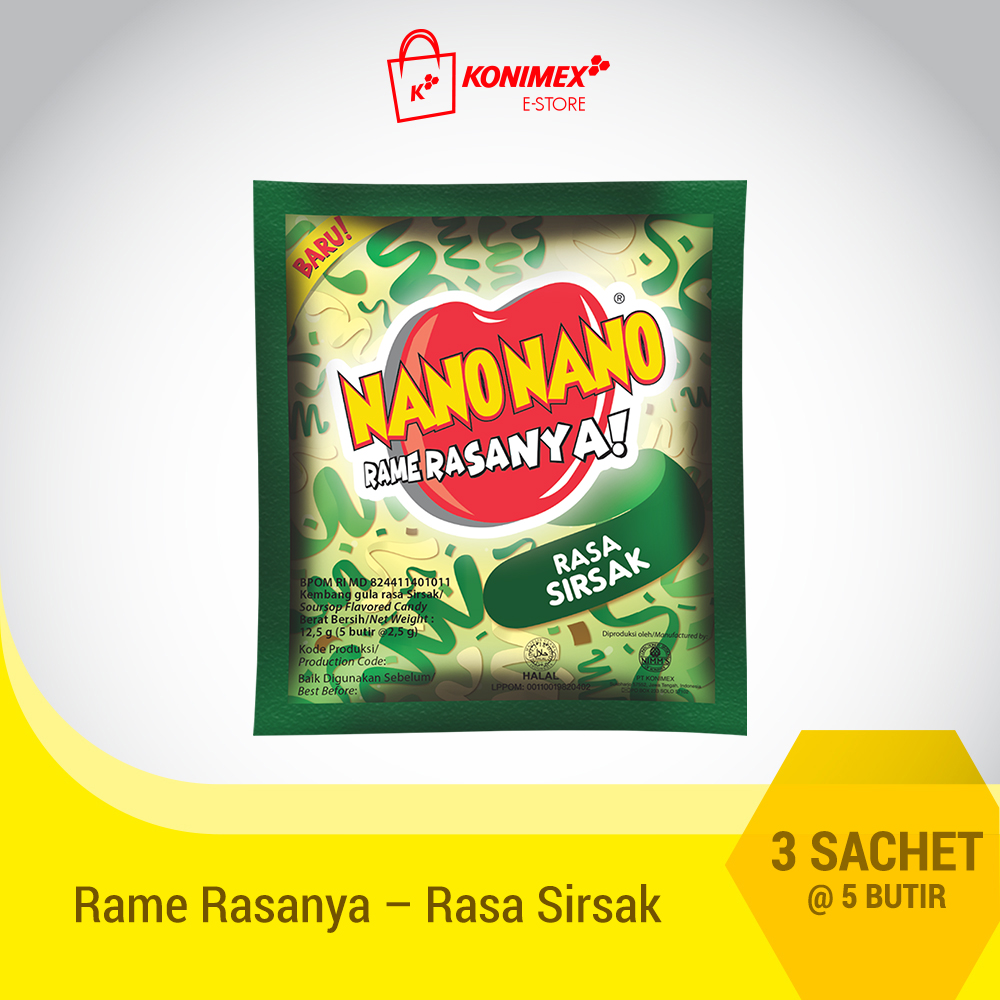 Nano Nano Rasa Sirsak 3 sachet Permen Manisan Buah | Lazada Indonesia