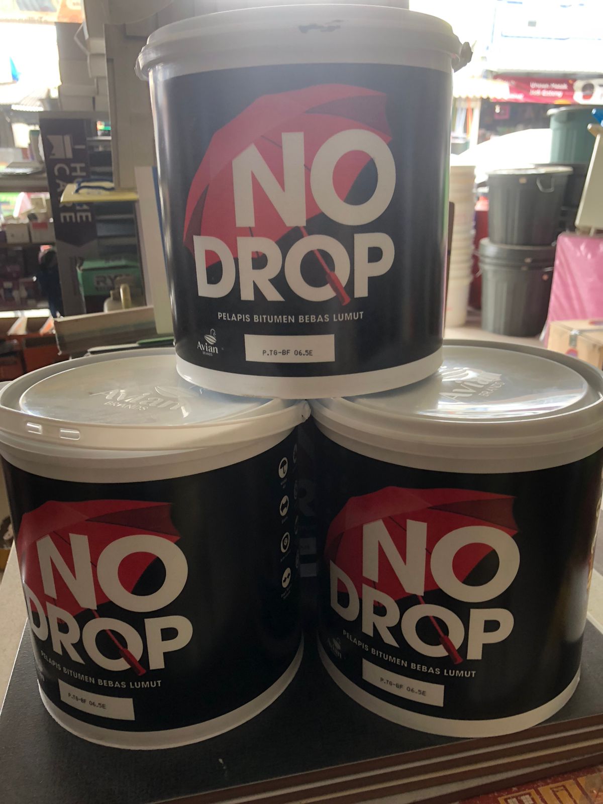 No Drop Bitumen Black 4 kg Anti Bocor Pelapis Bitumen Anti Lumut Hitam ...