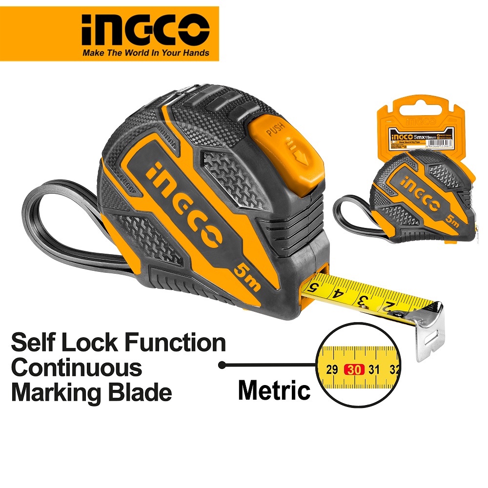 Meteran 5M INGCO HSMT08519 Meteran 5 Meter HSMT08519 INGCO Tukang ...