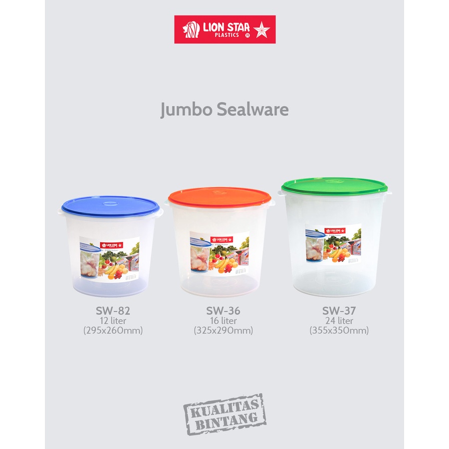 SW-37 Jumbo Sealware 24 L/Toples Kerupuk Budar Serbaguna 24L Lion Star ...