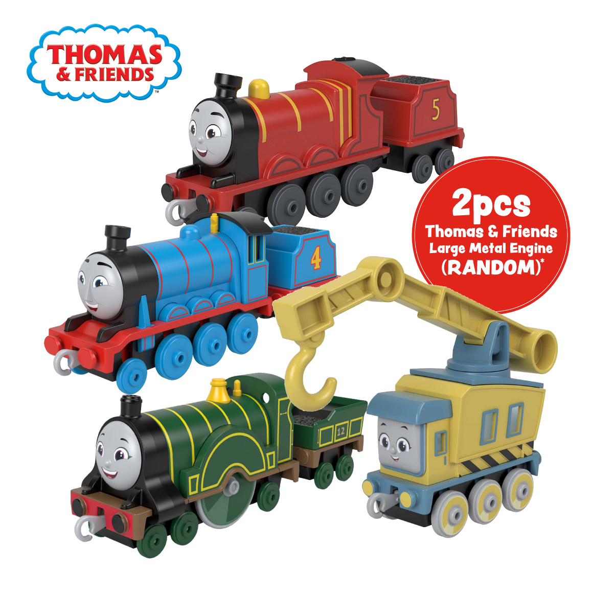 NEW LOOK Thomas & Friends Large Metal Engine Bundle (Random 2pcs ...