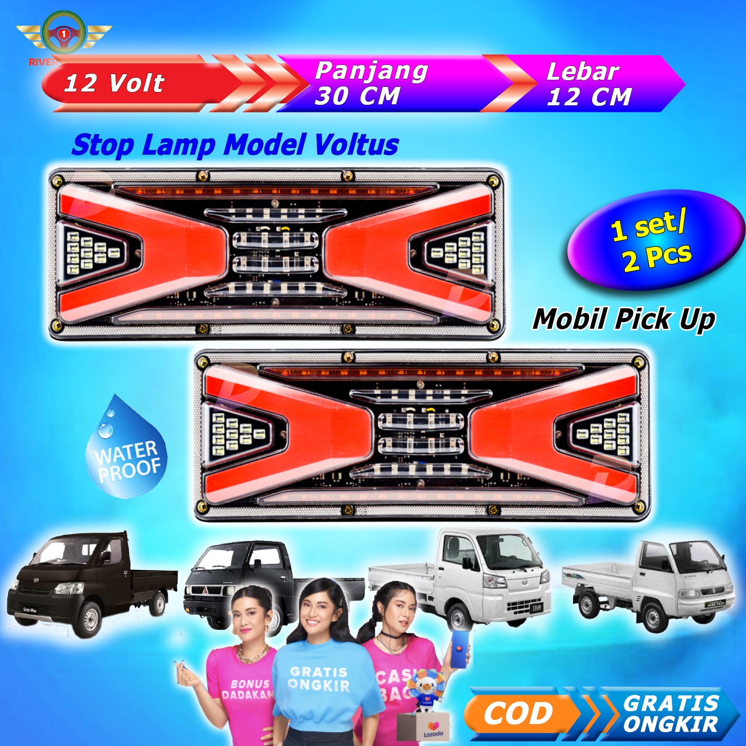 Stoplamp pick up terbaru rgb variasi running lampu rem belakang mobil ...