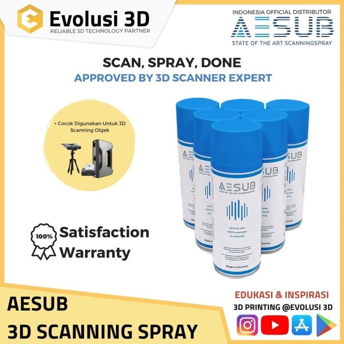 AESUB BLUE 3D Scanning Spray Mini Sample 35 ml | Spray Scan Done ...