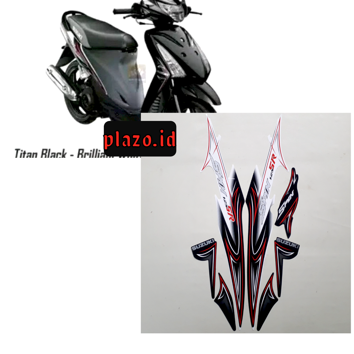 striping lis stiker motor suzuki spin sr 125 2008 putih-hitam | Lazada ...