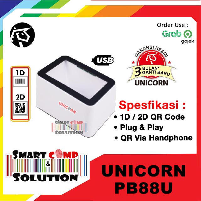 Scanner Barcode Omni 2D Unicorn PB-88U / PB88U Reader Payment Box USB ...