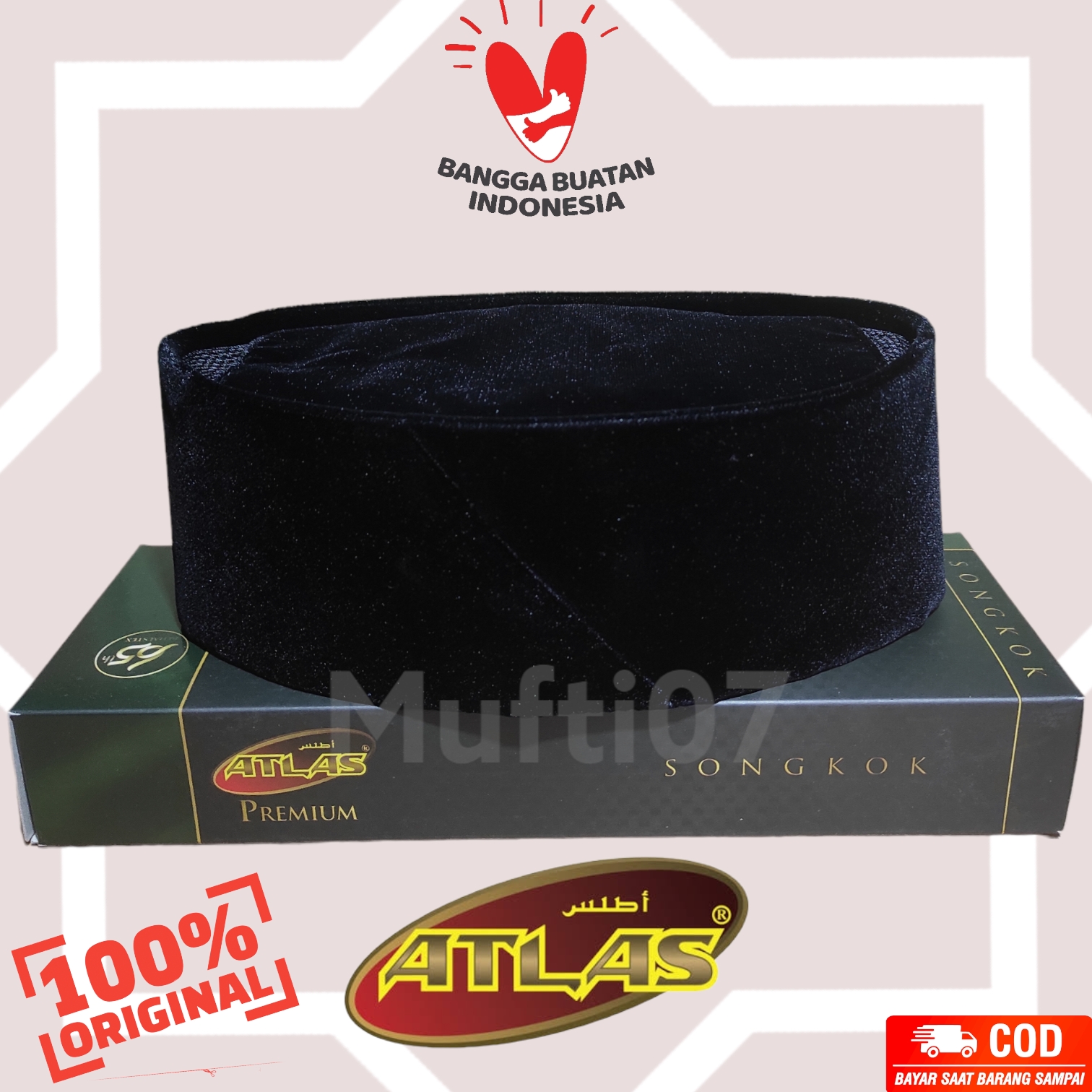 Peci kopiah songkok Atlas Premium seri AC dengan lubang udara | Lazada ...