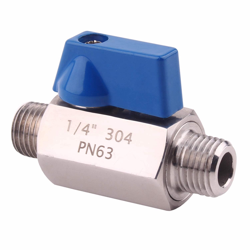 Stainless Steel Ball Valve - 1/4 Inch NPT Thread Male Small Mini Ball ...