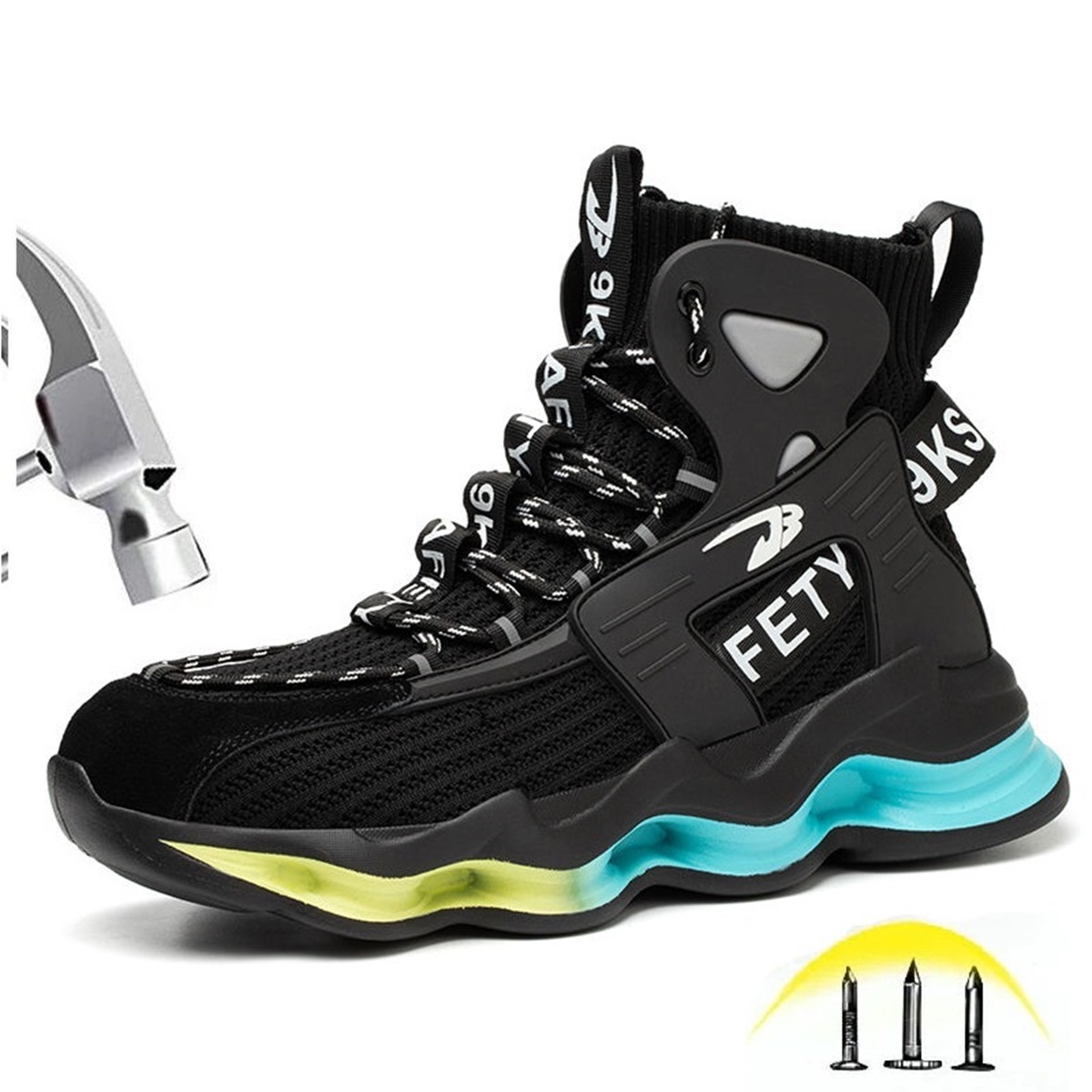 Sepatu Safety Boots Tinggi Pria High Cut Mendaki Ujung Besi Adventure ...