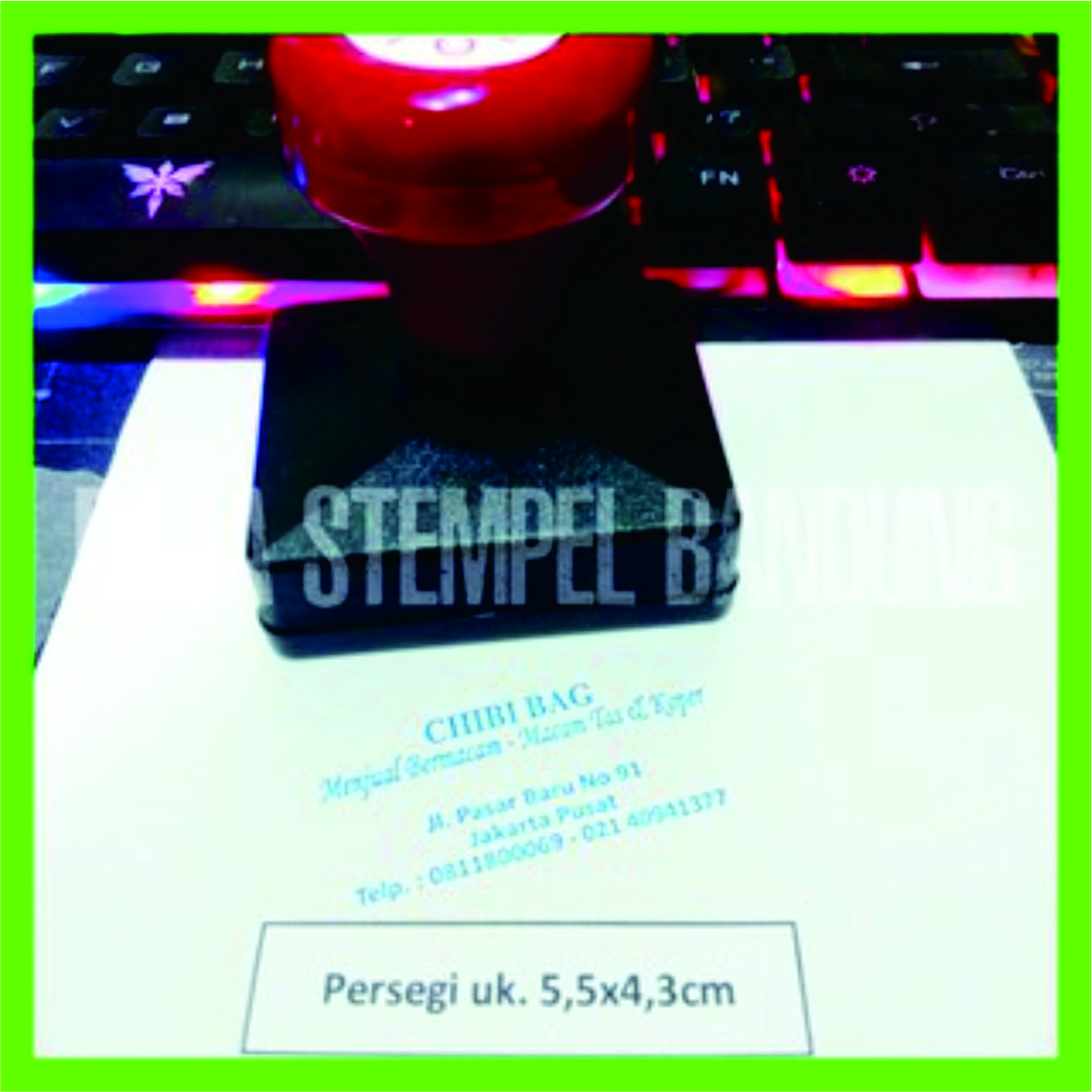Stempel Flash Persegi Ukuran 5.5x4.3cm nama tandatangan, lunas stample, stemple onlineshop ...
