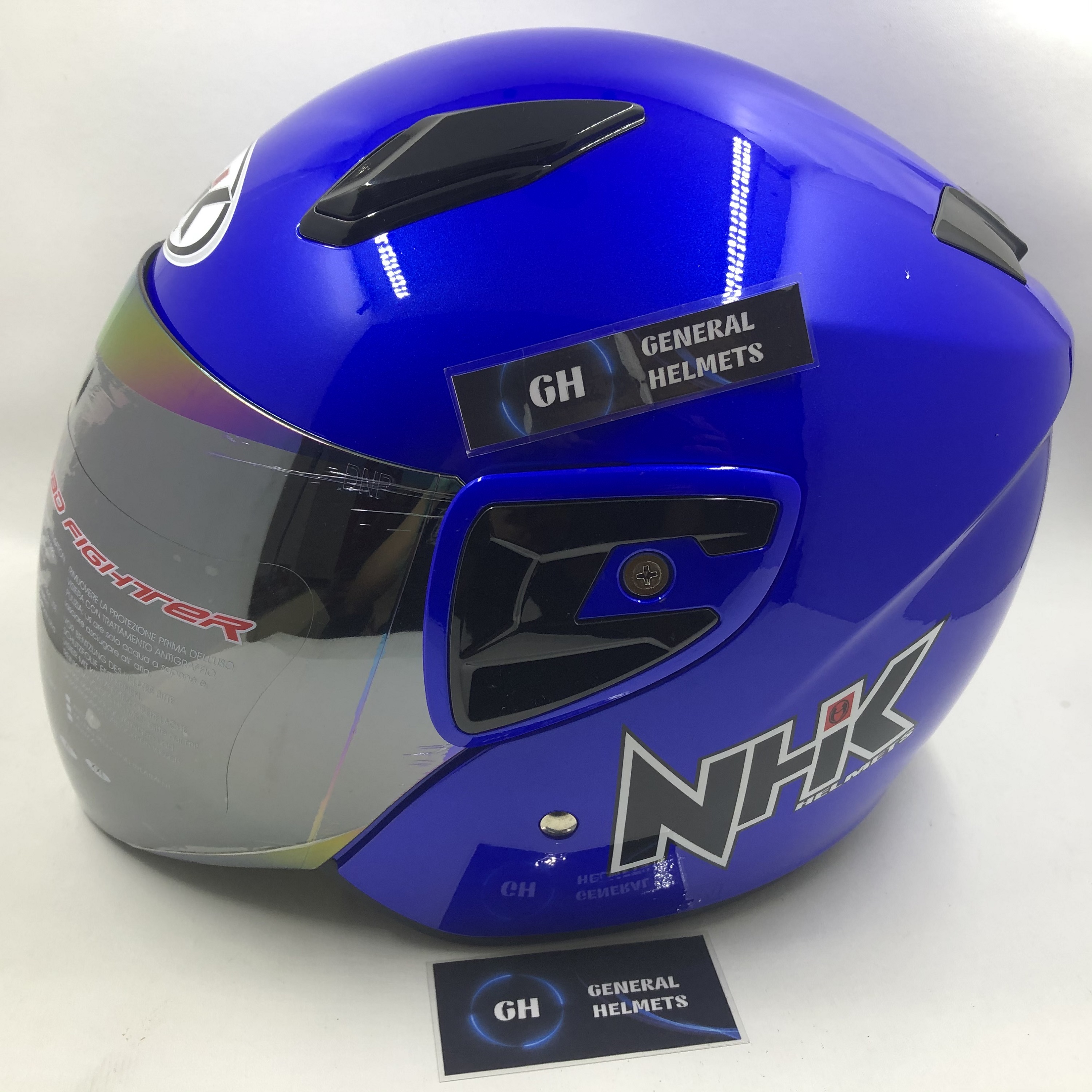 HELM NHK R7 SOLID BLUE AQSO BIRU HALF FACE | Lazada Indonesia
