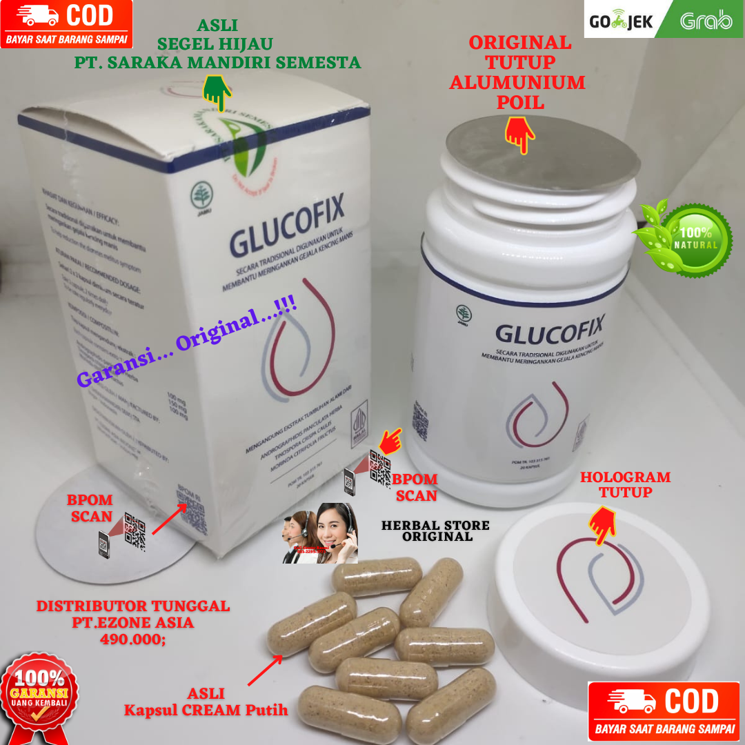GLUCOFIX ASLI OBAT DIABETES KENCING MANIS TURUNKAN KADAR GULA CEPAT ...