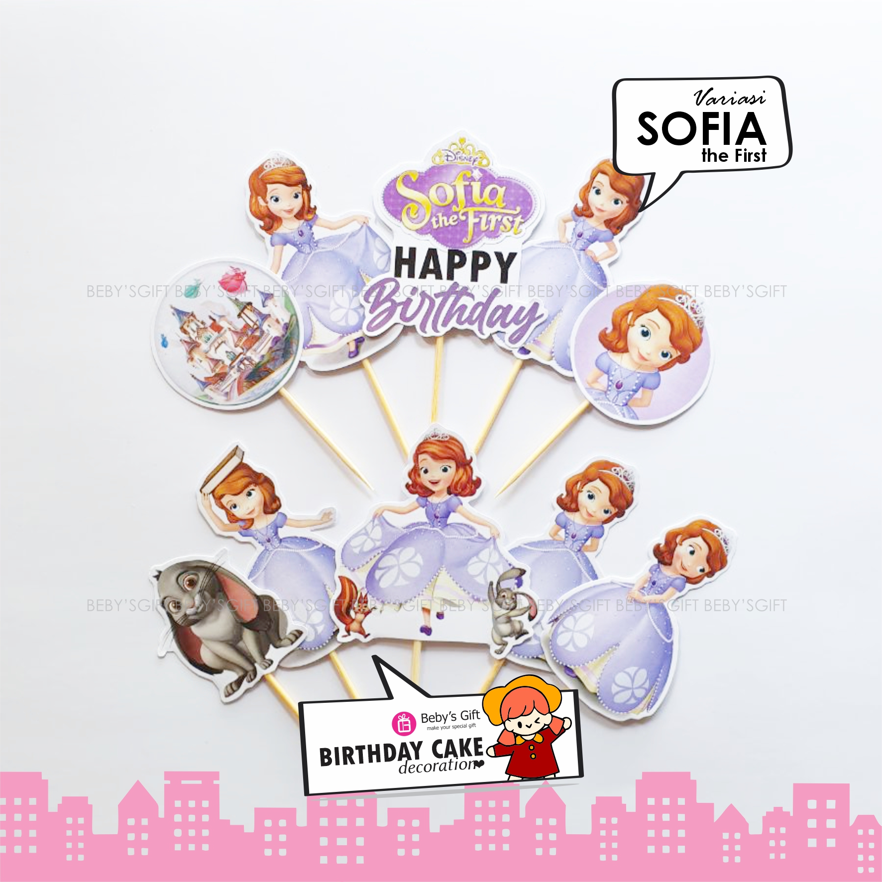 Topper Cake Happy Birthday - Sofia the First | Lazada Indonesia