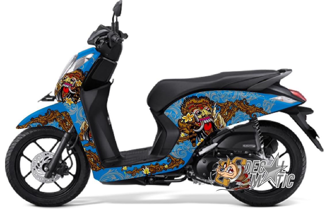 Stiker Full Body Decal Motor Honda Genio Merah Putih Hitam - Barong ...