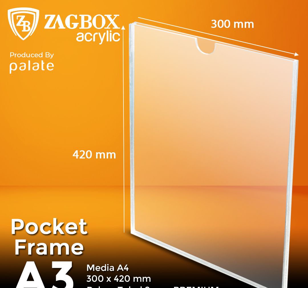 ACRYLIC POCKET FRAME / AKRILIK THICKER / AKRILIK POCKET A3 2MM ...